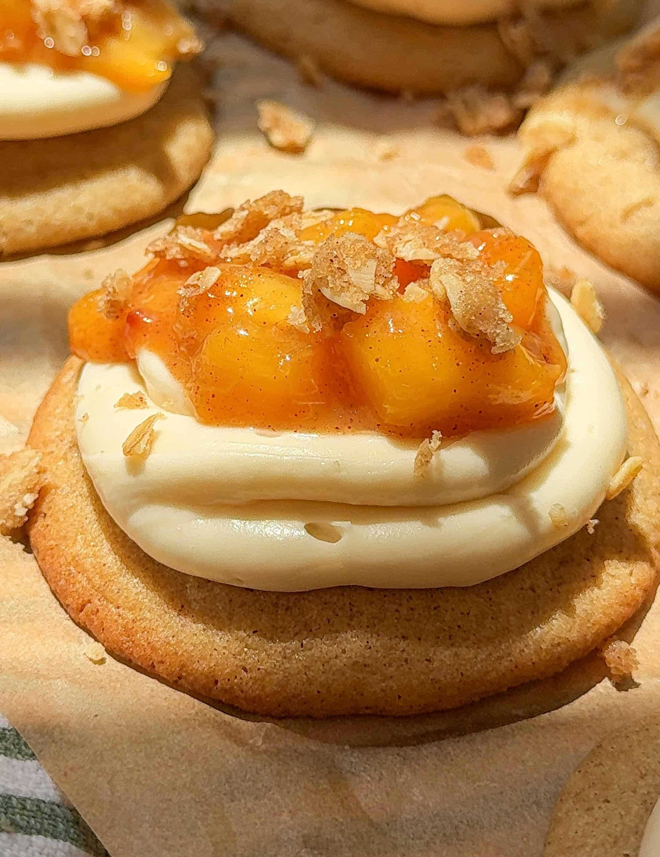 Peach Crisp Cookies – Soft Cinnamon Cookies with Cream Cheese Frosting ...
